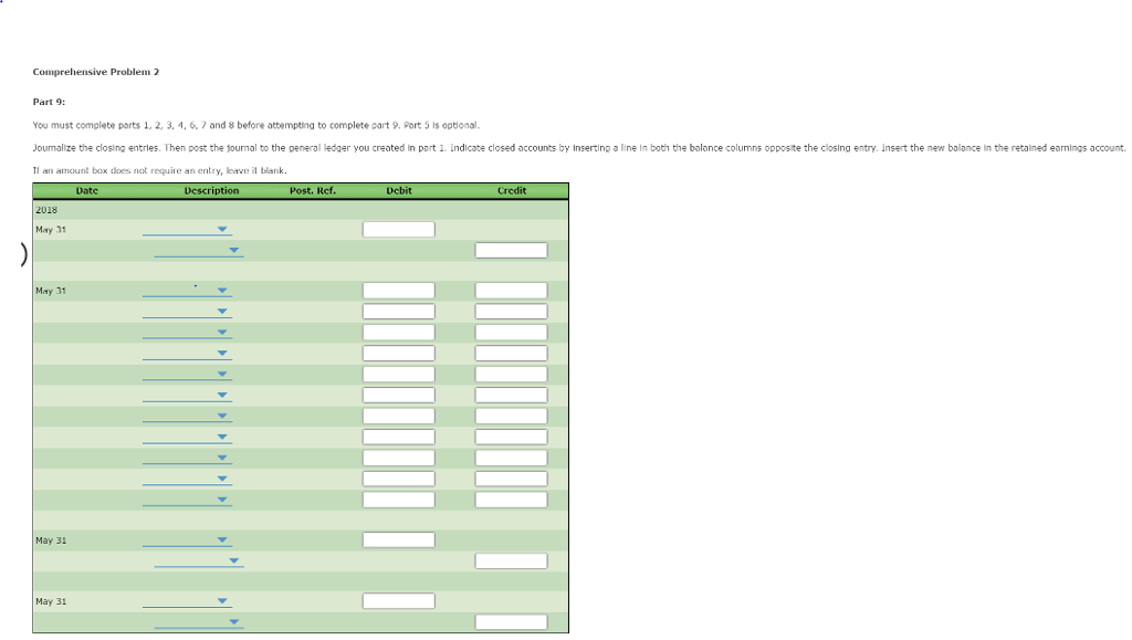 Solved Comprehensive Problem 2 Part 1 and Part 2: Palisade | Chegg.com