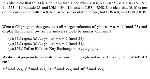 Modulo calculation in cryptography (36%) 3. (36%) In | Chegg.com