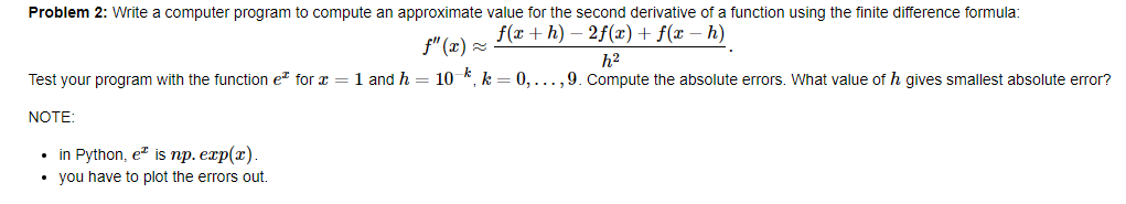 Problem 2: Write a computer program to compute an | Chegg.com
