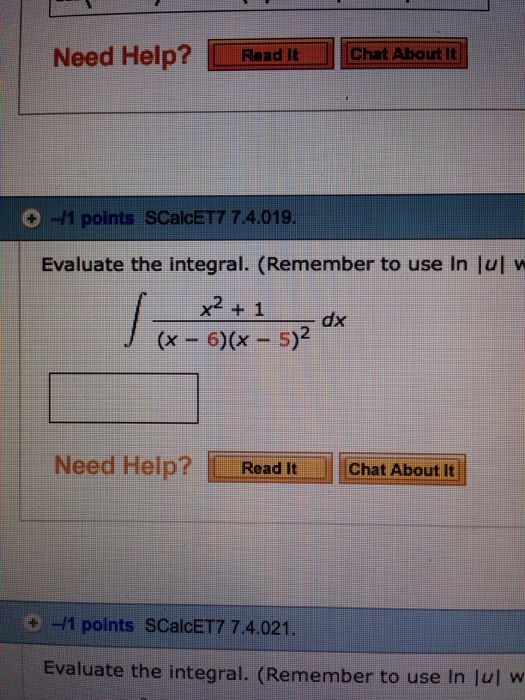 Solved Evaluate the Integral. (Remember to use In |u| | Chegg.com