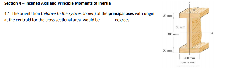 Solved Section 4 -Inclined Axis and Principle Moments of | Chegg.com
