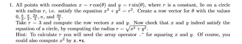 Solved All points with coordinates x = r cos(theta) and y = | Chegg.com