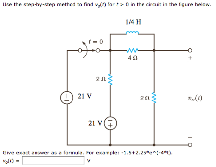 Solved Use the step-by-step method to find vo(t) for t > 0 | Chegg.com