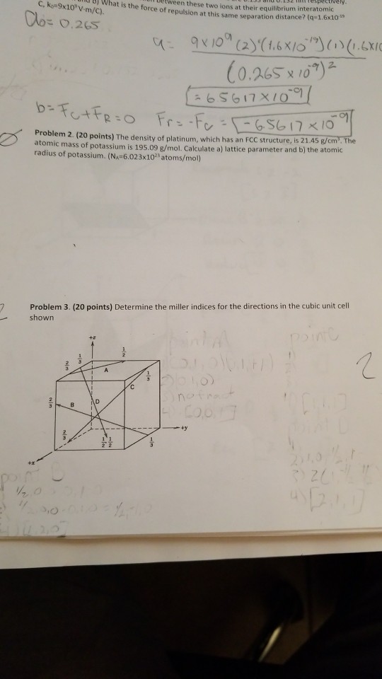 Solved ively uetween these two ions at their equilibrium | Chegg.com