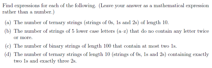 Solved Find expressions for each of the following. (Leave | Chegg.com