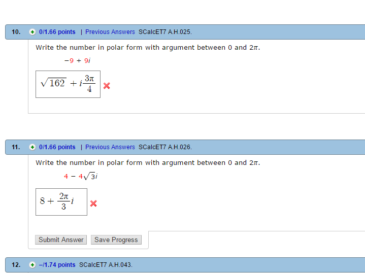Solved Write the number in polar form with argument between | Chegg.com