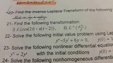 Solved Find the following transformation: Solve the | Chegg.com