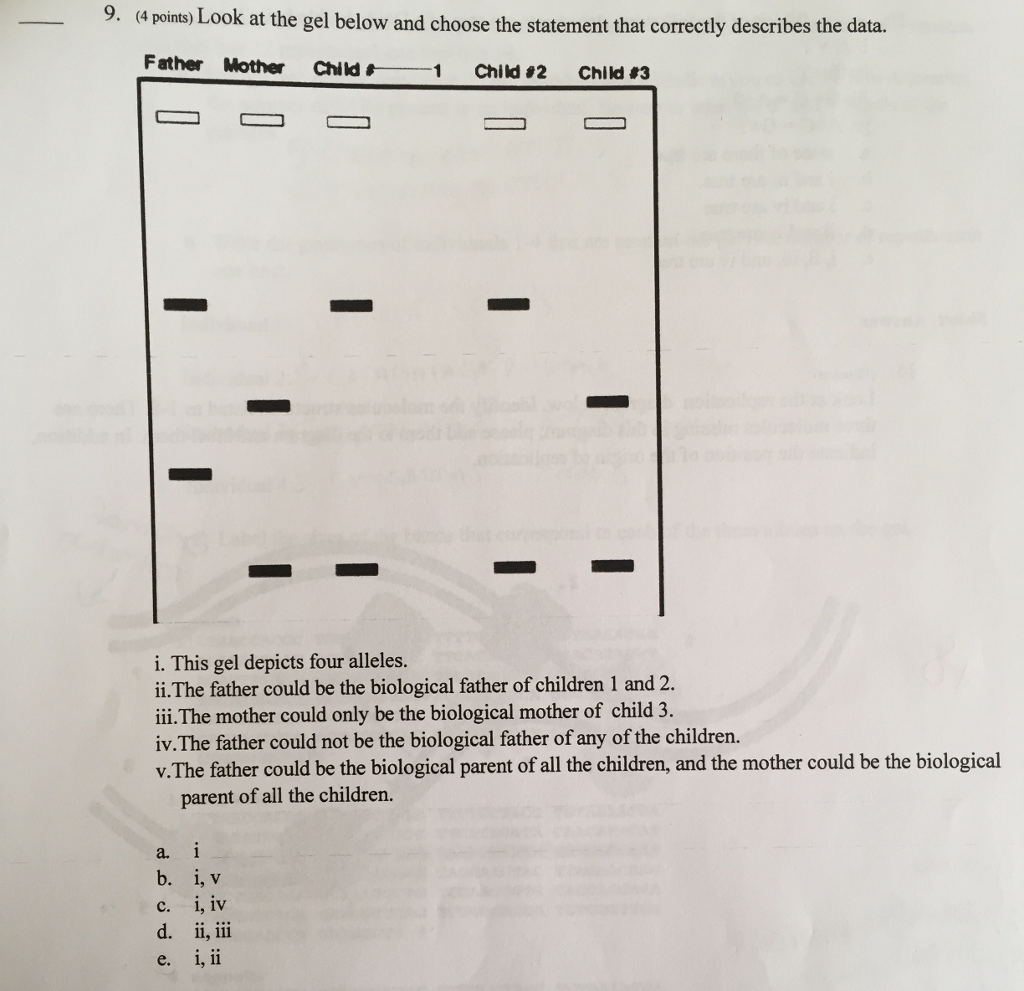 Solved 9. (4 points) Look at the gel below and choose the | Chegg.com