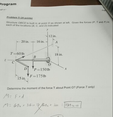 Solved Structure OBCD is built in at point O as shown at | Chegg.com