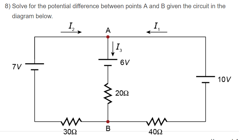 Solved Solve for the potential difference between points A | Chegg.com