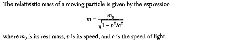 Solved The relativistic mass of a moving particle is given | Chegg.com