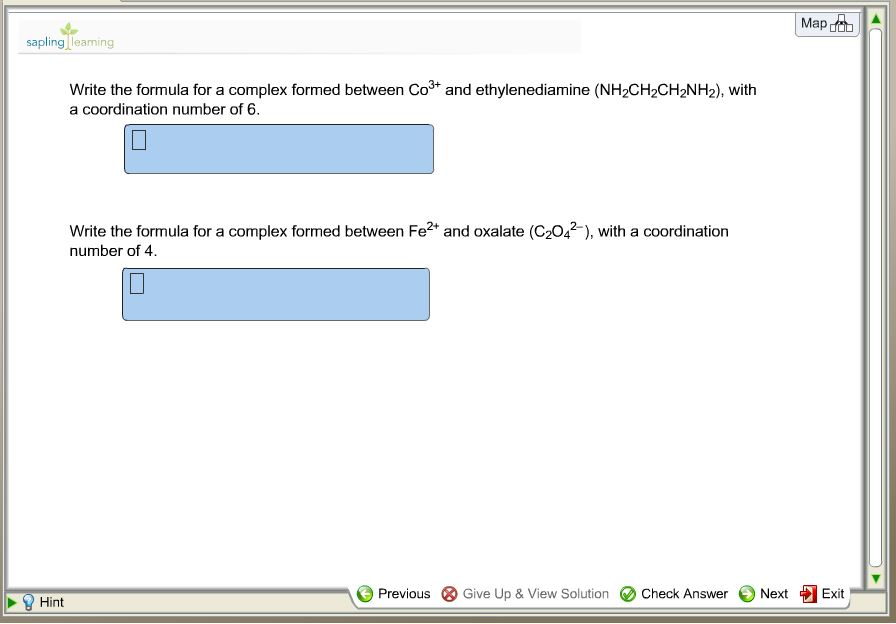 Solved Write the formula for a complex formed between Co^3+ | Chegg.com