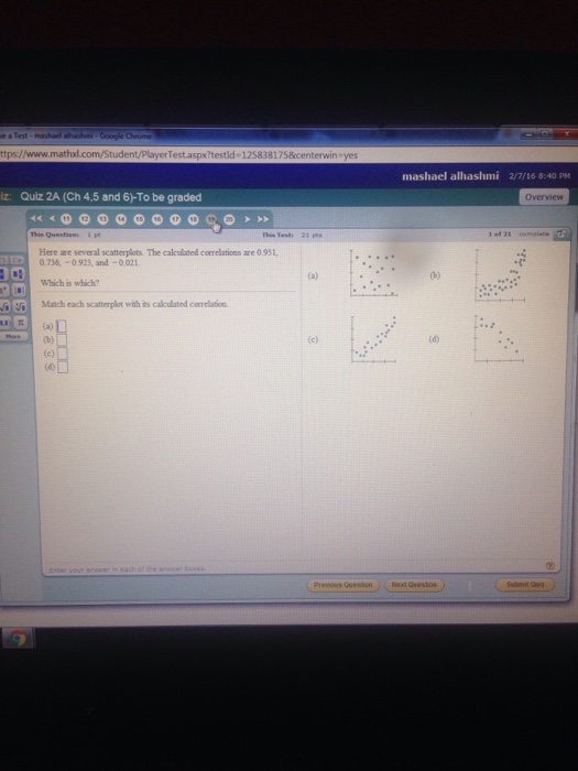 Solved Here are several scatterplots. The calculated | Chegg.com