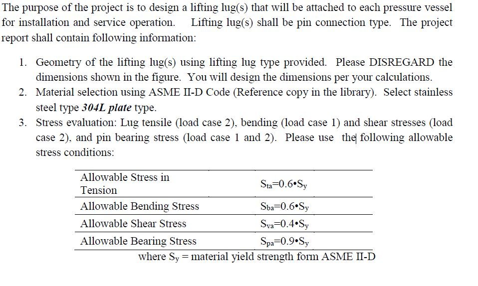 Design a vessel support (type G): find its dimentions | Chegg.com