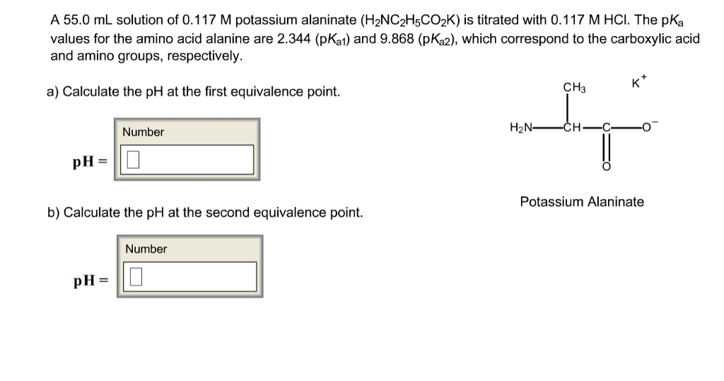 Solved A 55.0 mL solution of 0.117 M potassium alaninate | Chegg.com