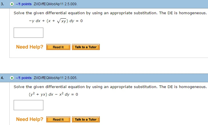 Solved Solve the given differential equation by using an | Chegg.com