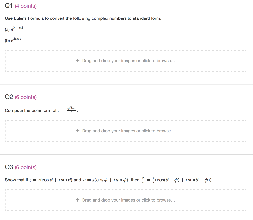 Solved 1. Use Euler’s Formula to convert the following | Chegg.com
