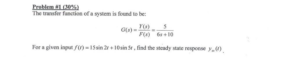 Solved The transfer function of a system is found to be: | Chegg.com