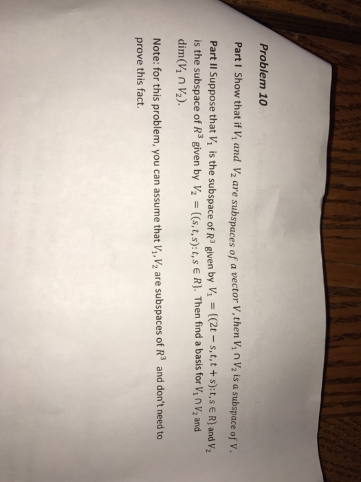 Solved Show that if V_1 and V_2 are subspaces of a vector V, | Chegg.com