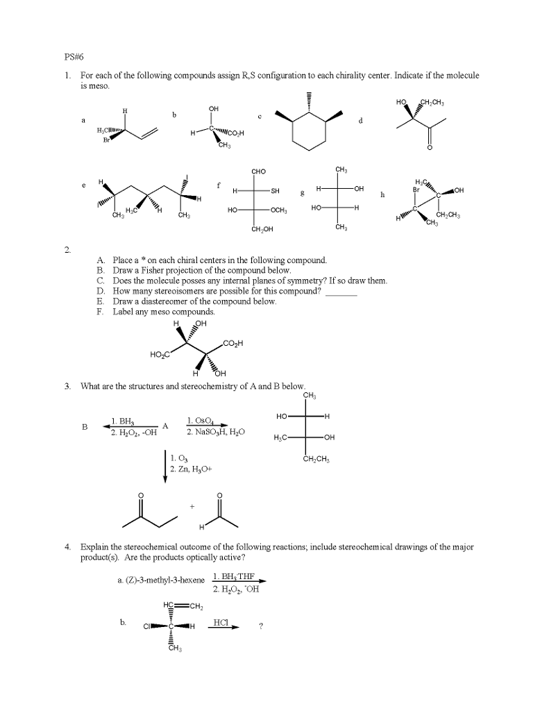 Solved Ps 6 1 For Each Of The Following Compounds Assign
