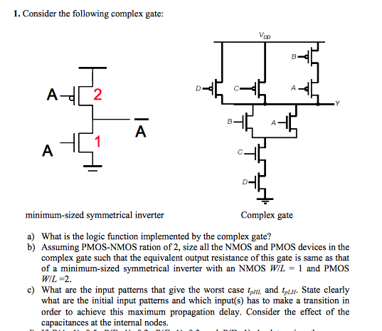 Solved Consider the following complex gate: minimum-sized | Chegg.com