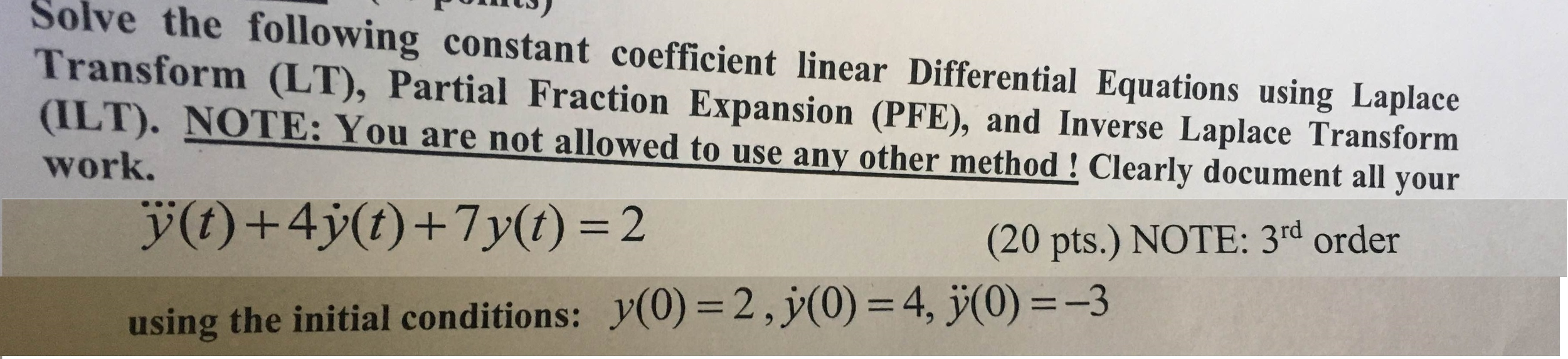 Solved Solve the following constant coefficient linear | Chegg.com
