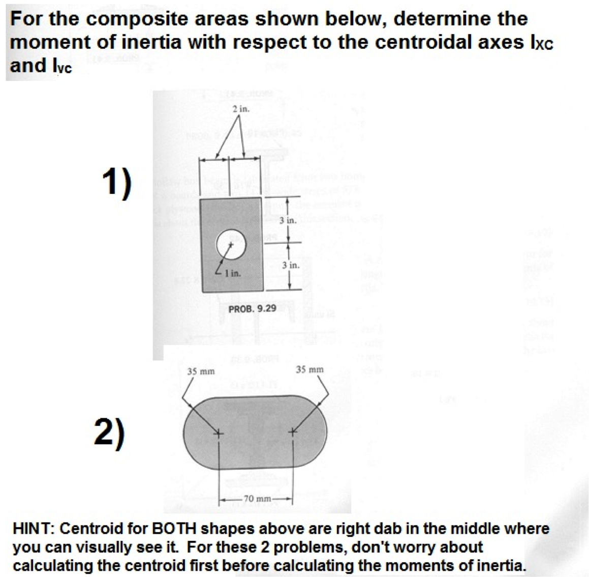 Solved For the composite areas shown below, determine the | Chegg.com