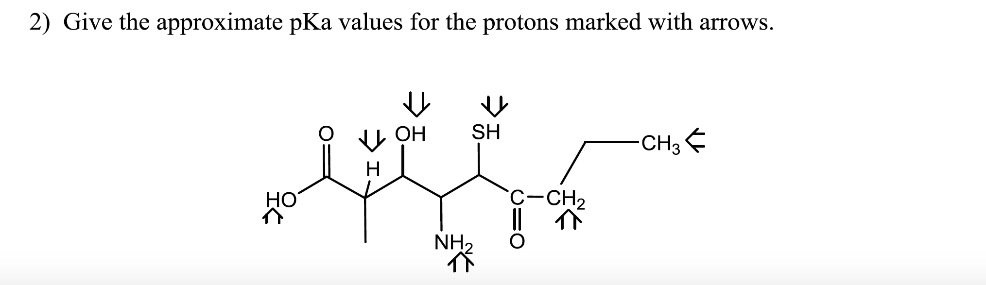 Solved 2) Give the approximate pKa values for the protons | Chegg.com