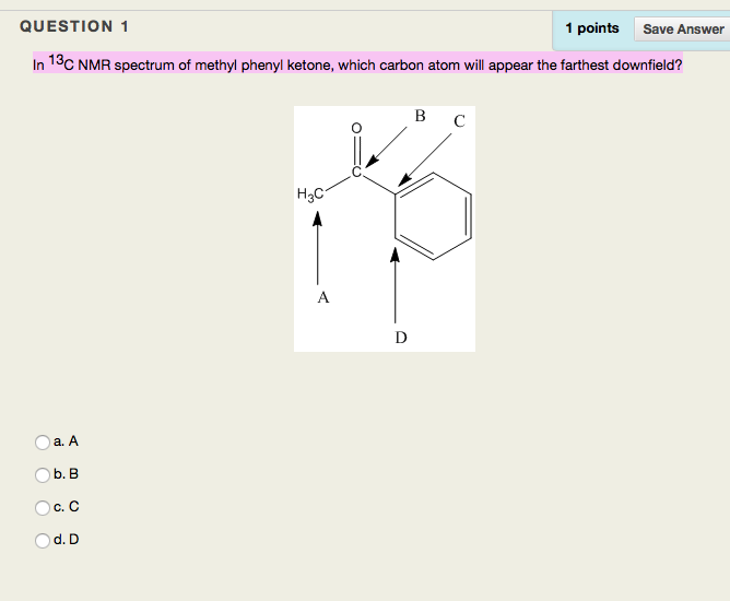 Solved In^13C NMR spectrum of methyl phenyl ketone, which | Chegg.com