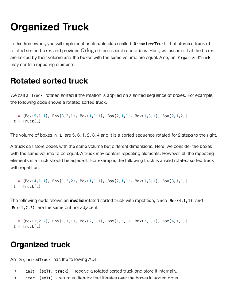 Solved In this homework, you will implement an iterable | Chegg.com
