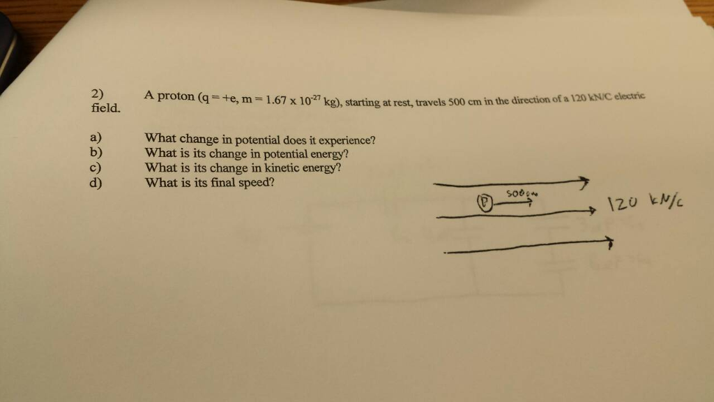 Solved A proton (q = +3, m = 1.67 times 10^-27 kg), starting | Chegg.com