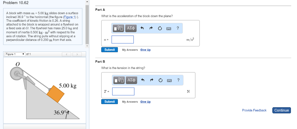 Solved Problem 10.62 Part A A block with mass m = 5.00 kg | Chegg.com