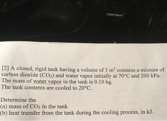 Solved A closed, rigid tank having a volume of 1 m^3 | Chegg.com
