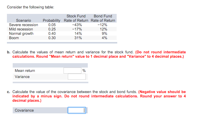 Solved Consider the following table Calculate the values of | Chegg.com