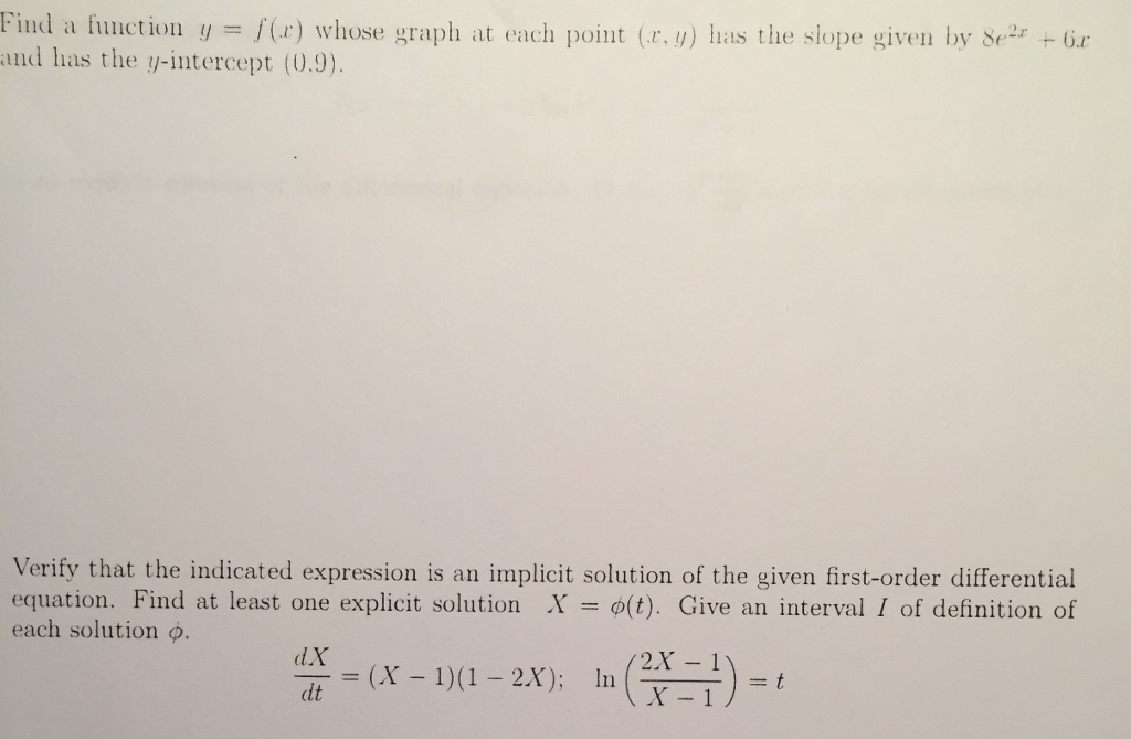 Solved Find a function y = (x) whose graph at each point (x, | Chegg.com
