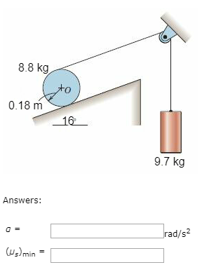 Solved The system is released from rest with the cable taut, | Chegg.com
