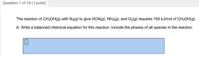 Solved The reaction of CH_3OH(g) with N_2(g) to give HCN(g), | Chegg.com