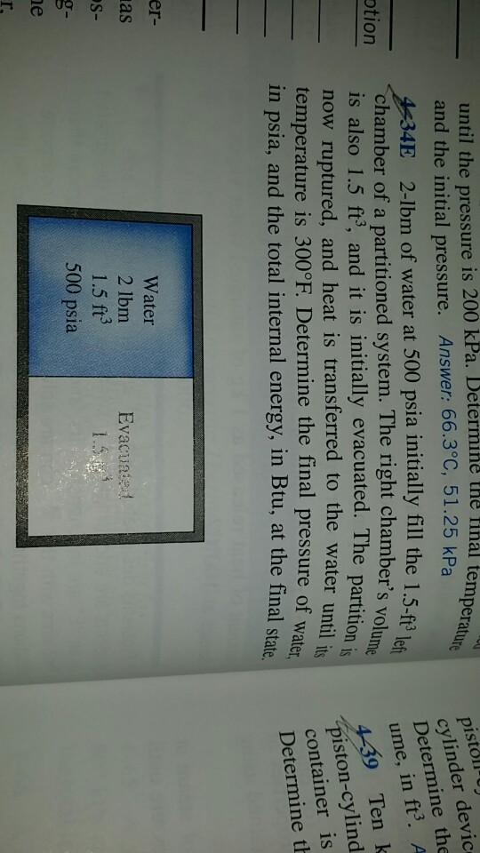 Solved 2 lbm Of Water At 500 Psia Initially Fill The Chegg