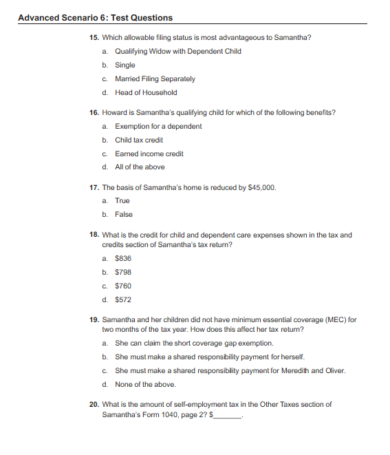Solved Advanced Scenario 6 Test Questions 15. Which | Chegg.com Solved Advanced Scenario 6 Test Questions 15. Which | Chegg.com