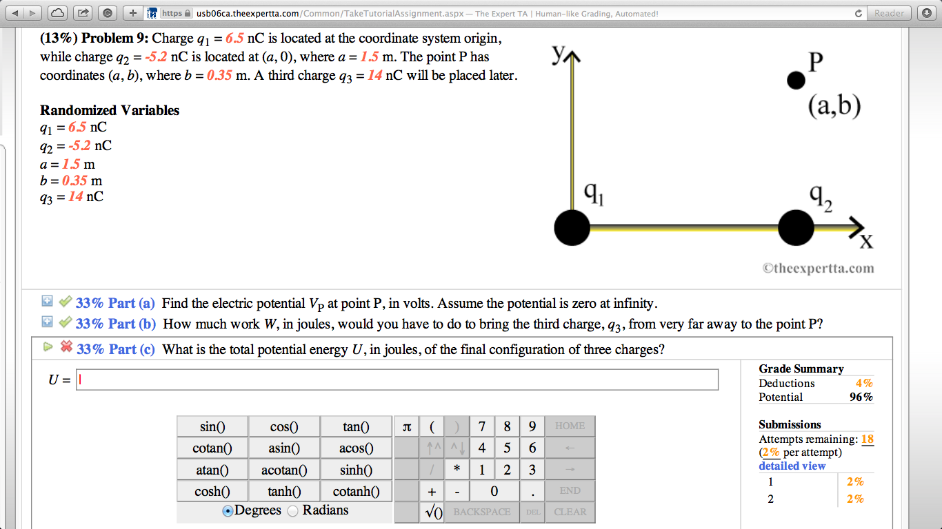 Solved Charge q_1=6.5 nCis located at the coordinate system | Chegg.com