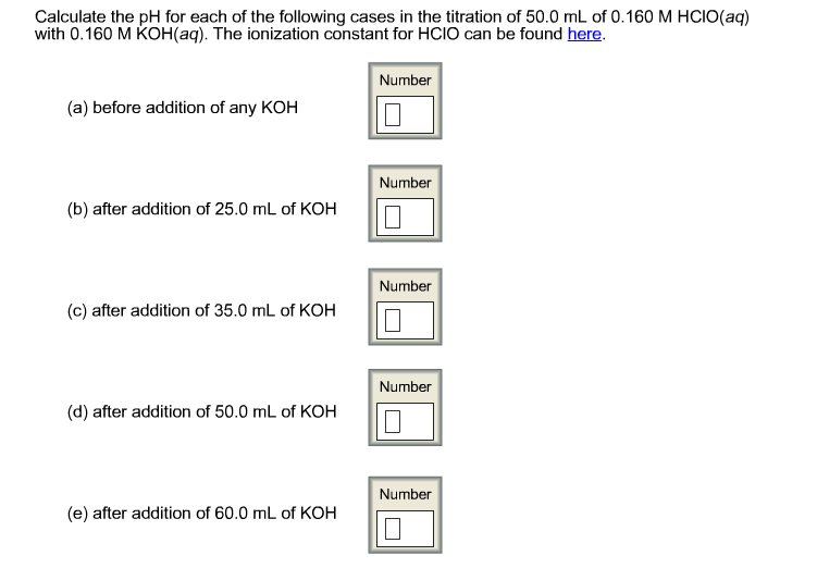 Solved Calculate the pH for each of the following cases in | Chegg.com