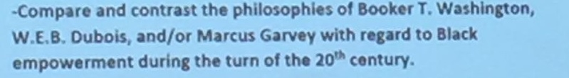 Compare and contrast the philosophies of Booker T. | Chegg.com