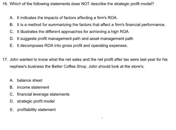 Solved 16. Which of the following statements does NOT | Chegg.com