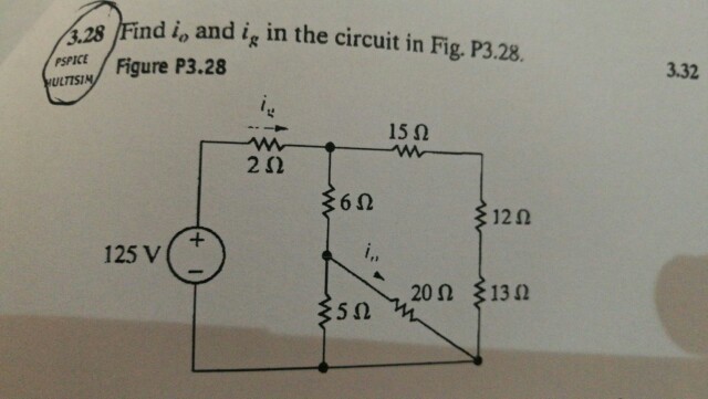 Solved 28 Find i, and i in the circuit in Fig. P3.28. 3.32 | Chegg.com