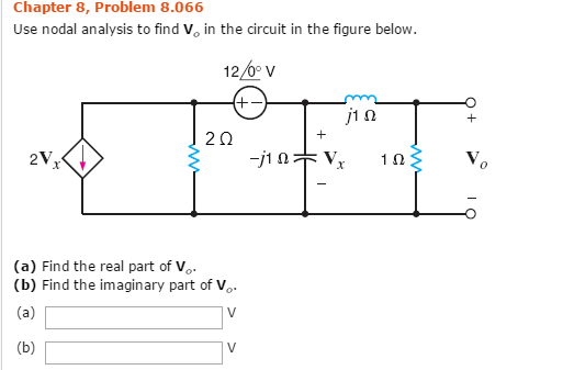 Solved Chapter 8, Problem 8.066 Use nodal analysis to find | Chegg.com