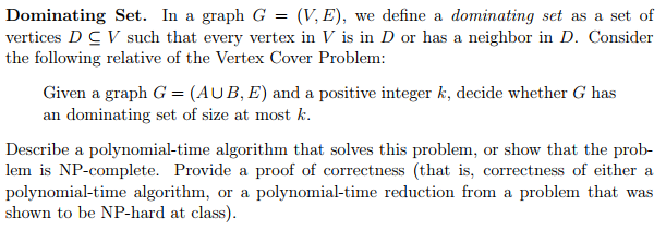 Dominating Set. In a graph G = (V, E), we define a | Chegg.com