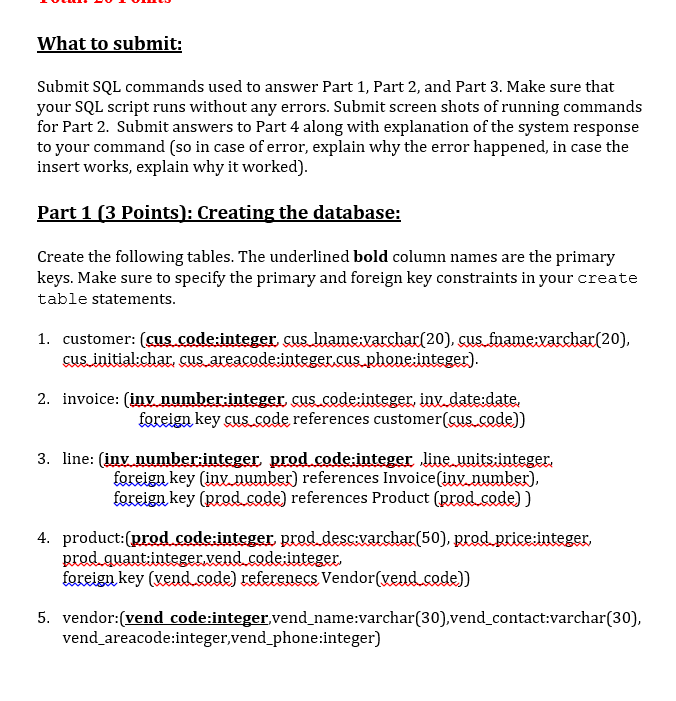 Solved What To Submit Submit Sql Commands Used To Answer 4531