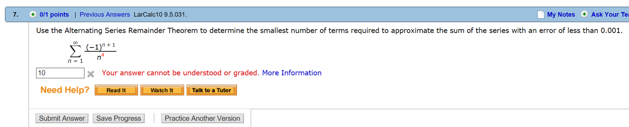 Solved Use the Alternating Series Remainder Theorem to | Chegg.com