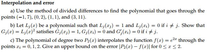 Interpolation and error Use the method of divided | Chegg.com