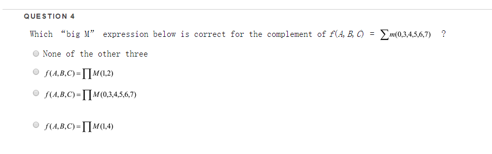 Which "big M" expression below is correct for the | Chegg.com